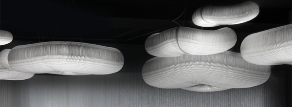 suspended paper cloud softlight pendant - product by molo