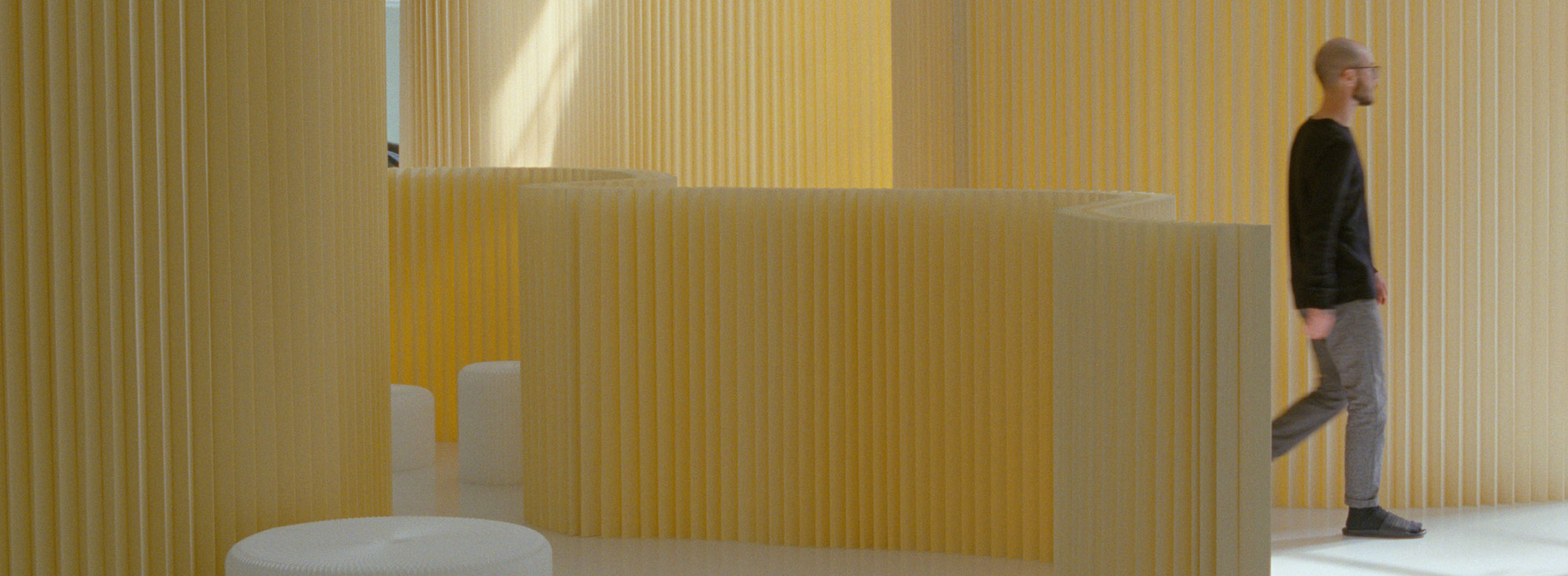 wooden room divider - wood softwall + softblock - molo